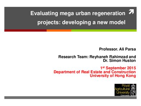 Pdf Evaluating Mega Urban Regeneration Projects Developing A New Model
