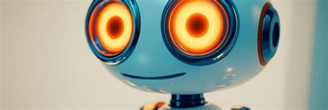 Robot Assistant With Glowing Eyes Premium Ai Generated Image