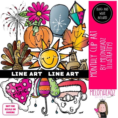 Monthly Clip Art Holiday Clip Art Seasonal Clip Art Line Art And