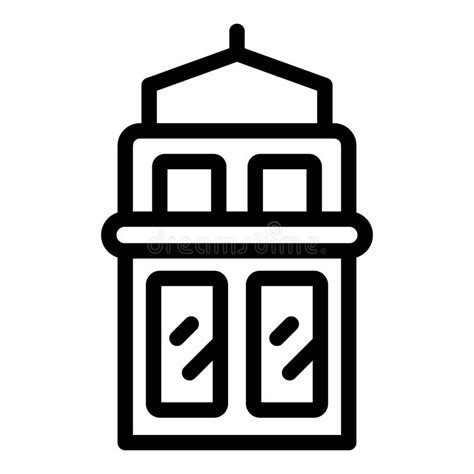 Glass City Tower Icon Outline Vector Tel Aviv Stock Vector