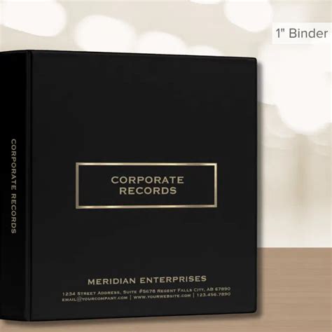Corporate Record Book Binder Black Zazzle