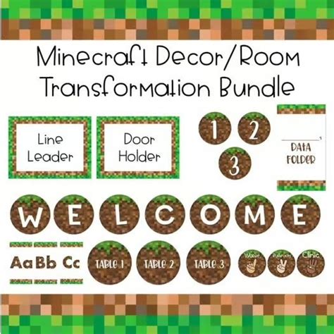 Minecraft Decorclassroom Transformation Bundle Minecraft Classroom