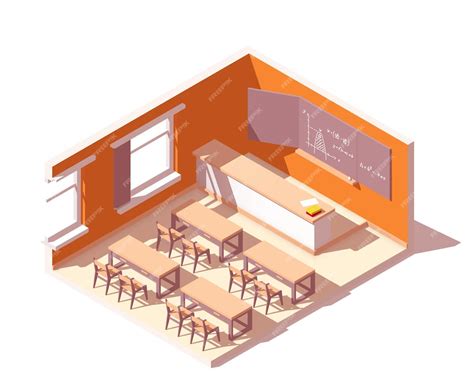 Premium Vector School Classroom Interior