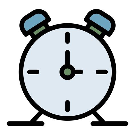 Alarm Clock Icon Color Outline Vector 15246788 Vector Art At Vecteezy