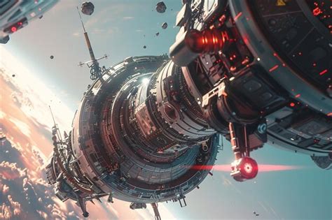 Premium Photo Futuristic Spaceship Docking At A Space Station Oc