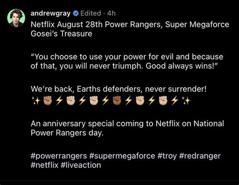 Andrew Gray Says That An Anniversary Special For Super Megaforce Is Andrew Gray Says That An Anniversary Special For Super Megaforce Is