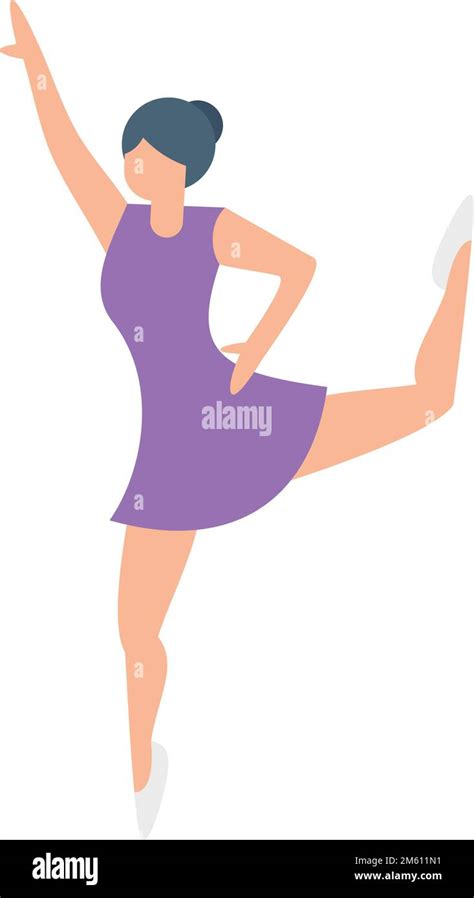 Dancing Ballerina Icon Flat Vector Ballet Dance Girl Ballerina Dancer Isolated Stock Vector