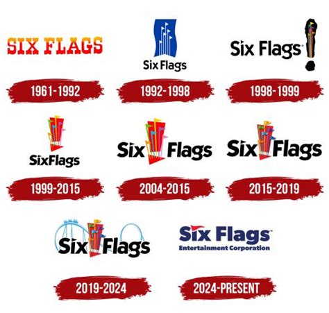 Six Flags Logo Symbol Meaning History Png Brand