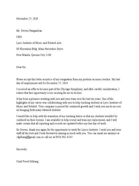Resignation Letter Pdf Sports And Recreation Language Arts And Discipline