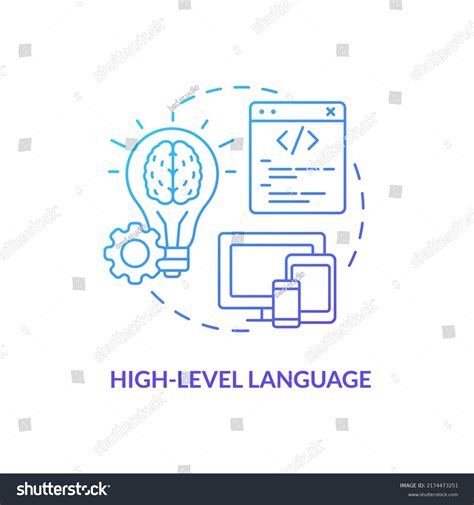 High Level Language Blue Gradient Concept Stock Vector Royalty Free 2174473251 Shutterstock