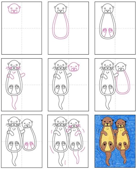 Sea Otter Drawing Step By Step