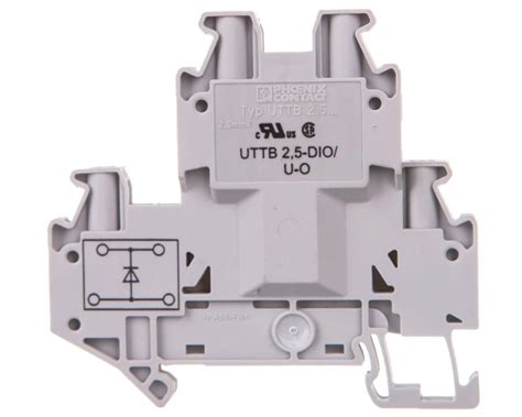 Złączka Szynowa Elementów Kontrolnych 2 Piętrowa 4 Przewodowa 2 5mm2 Szara Uttb 2 5 Dio U O
