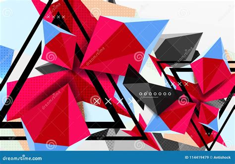 3d Polygonal Elements Abstract Background Stock Vector Illustration Of Colorful Internet