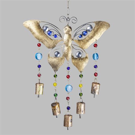 Iron Butterfly Wind Chime With Tin Bells Bell Bazaar