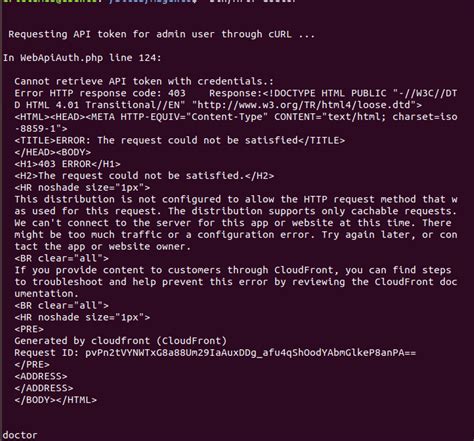 cannot retrieve api token with credentials · issue 823 · magento