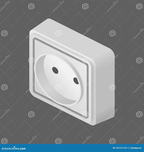Socket Electrical Isometric Vector Isolated Stock Vector Illustration Of Button Isometric