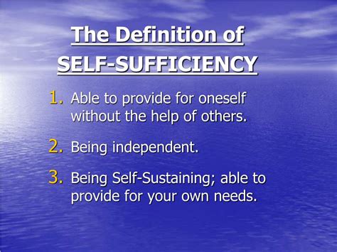 Ppt Self Sufficiency Powerpoint Presentation Free Download Id4938397