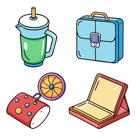 A Set Of Daily Objects Clipart Vector Art And Illustration Premium Ai
