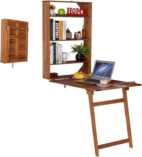 Facilehome Fold Out Wall Mounted Convertible Desk Cabinet
