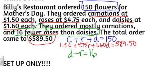 3 Variable Word Problems
