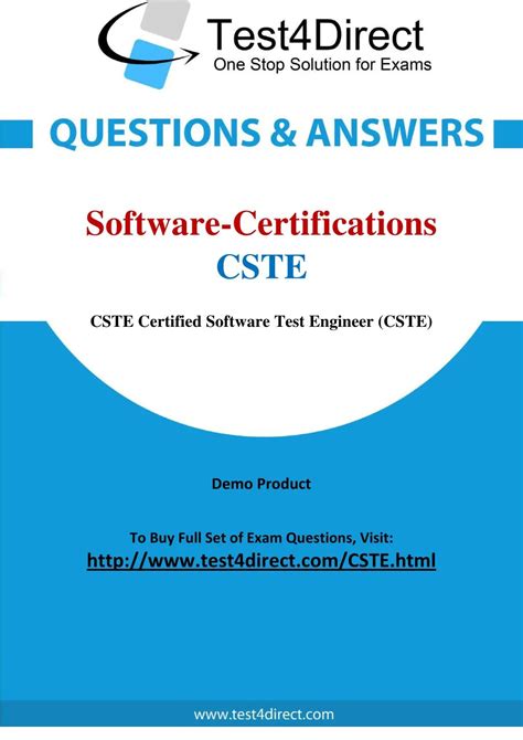 Ppt Software Certifications Cste Certified Software Tester Exam Powerpoint Presentation Id