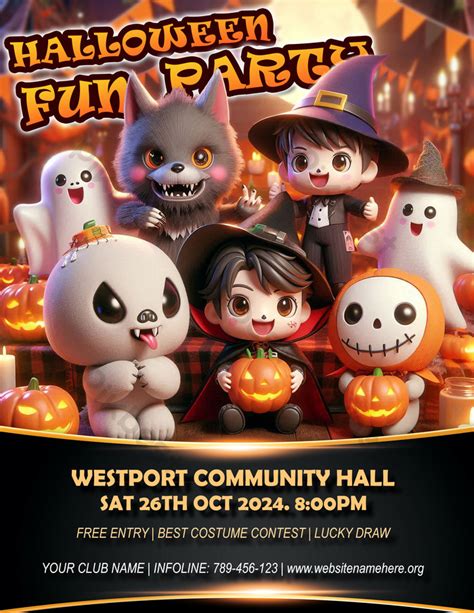 Cute Halloween Party Invitation Flyer Psd Free Download Pikbest