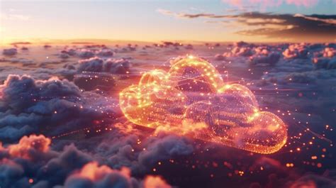 Cloud Computing In The Sky Premium Ai Generated Image