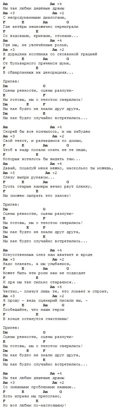Валентин Стрыкало Дешёвые драмы аккорды текст каверы на гитаре