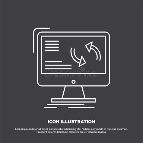 Synchronization Sync Information Data Computer Icon Line Vector