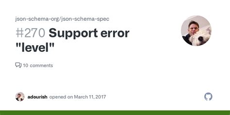 Support Error Level Issue Json Schema Org Json Schema Spec Github