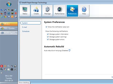 Storage Intel Rapid Storage Technology