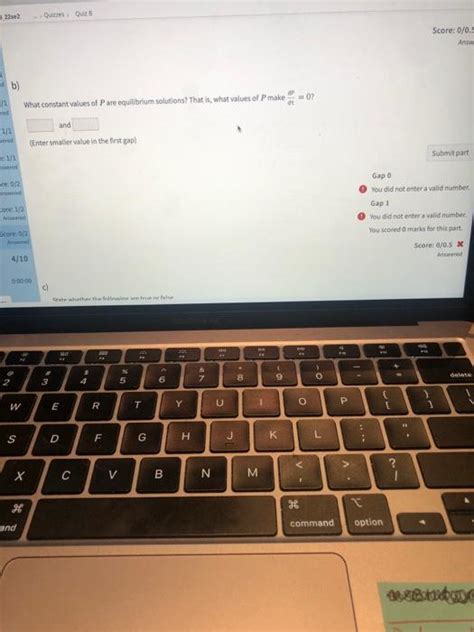 Solved D Based On Your Values Of K P0 And R What Tappens