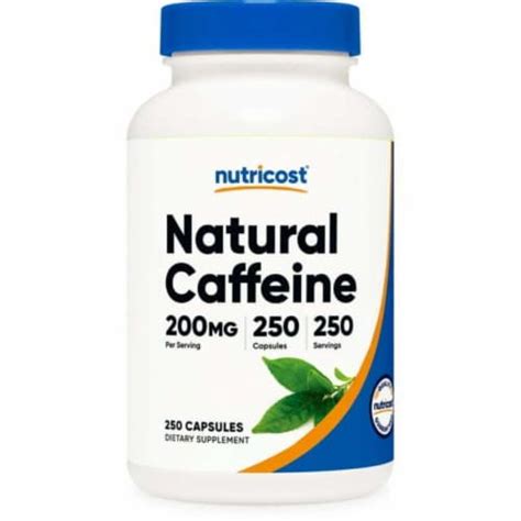 Natural Caffeine Capsules Boost Energy Naturally 250 Ct Kroger