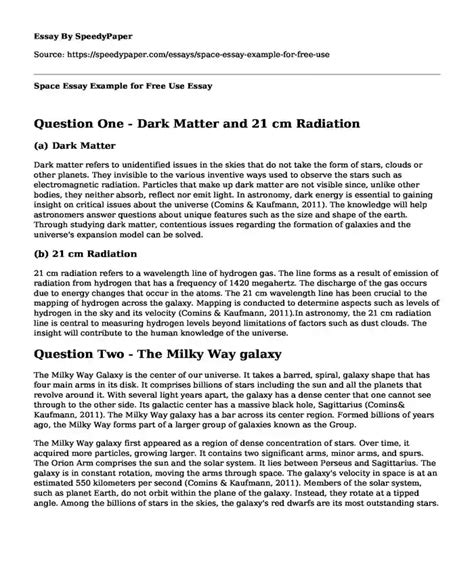 📚 Space Essay Example For Free Use