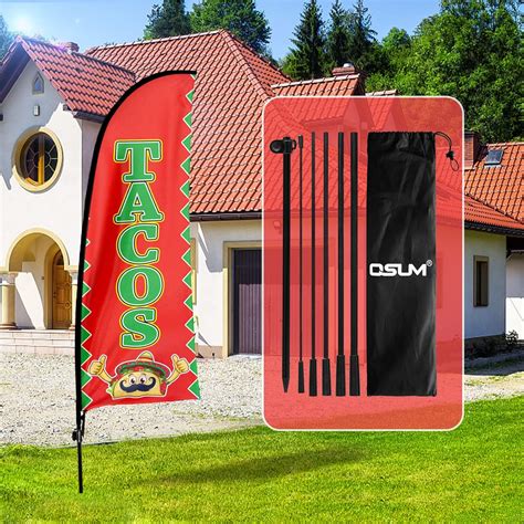 Qsum Bandera De Swooper Con Temática De Tacos Bandera De