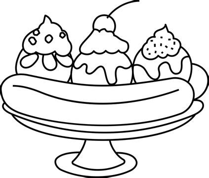 Banana Split Coloring Page Printable Coloring Pages