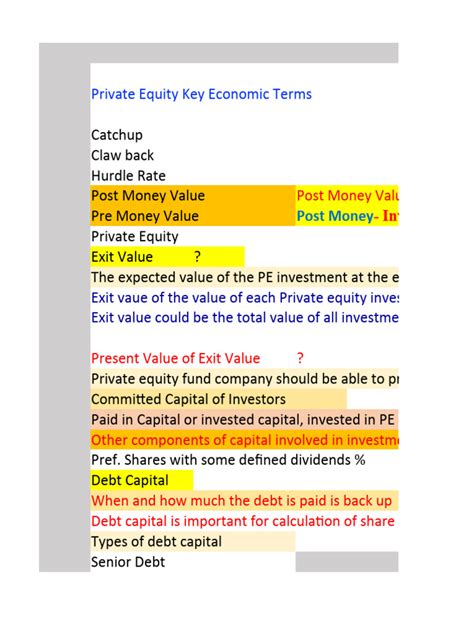 Pe Valuation Class Work Outs Pdf Carried Interest Corporate Finance