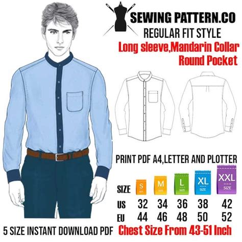 Mens Mandarin Collar Shirt Pattern Buy Green Cotton Geometric Print
