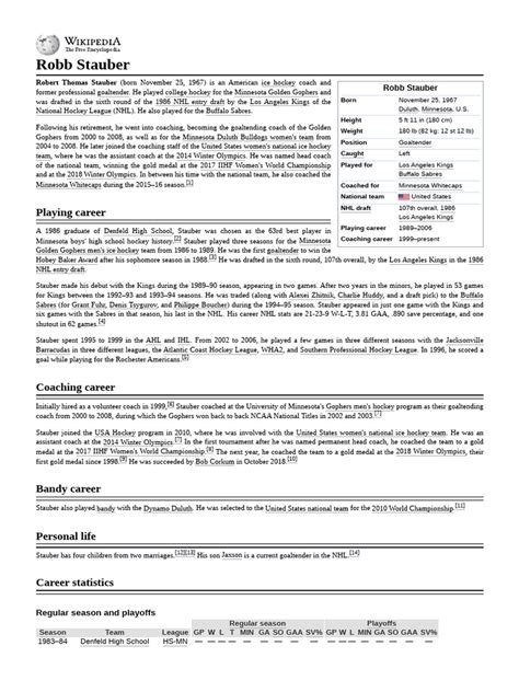 Robb Stauber Pdf Ice Hockey National Hockey League