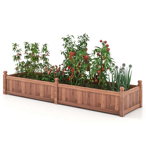 Arlmont And Co Wooden Raised Garden Bed Outdoor Rectangular Planter Box With Drainage Holes Wayfair
