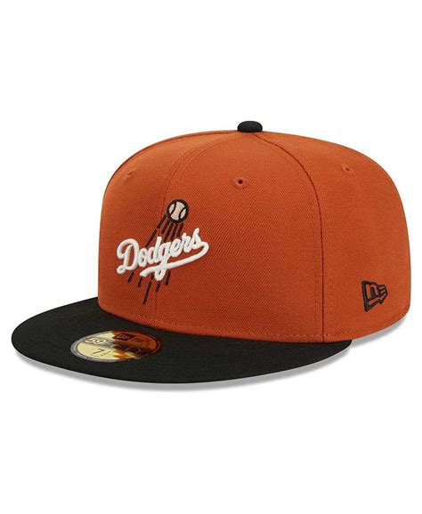 New Era Mens Orange Black Los Angeles Dodgers 59fifty Fitted Hat Macys
