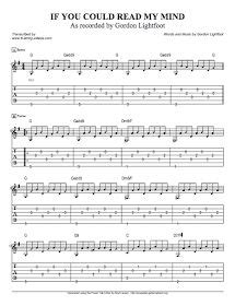 Guitar Tabs Tabs And Song Sheet For If You Could Read My Mind By