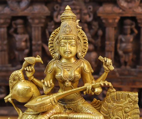 Brass Rare Swan Veena Divya Saraswati Goddess Of Talent In Etsy