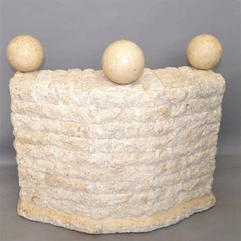 1980s Maitland Smith Style Hand Carved Mactan Stone Console Tessellated