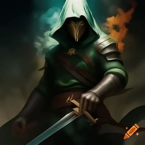Chaotic Good Male Human Rogue Character Dual Wielding Shortsword And