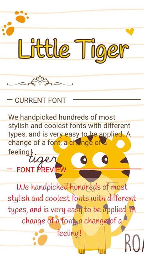 Little Tiger Font For Flipfont Cool Fonts Text Apk For Android Download