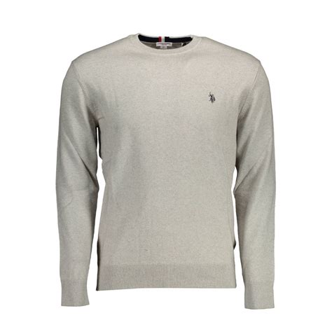 Us Polo Assn Grigio Cotton Mens Sweater Smartmartnz