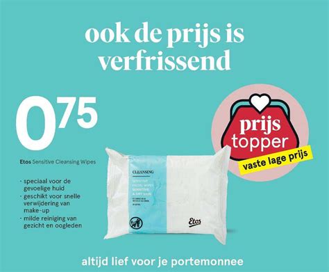 Etos Sensitive Cleansing Wipes Aanbieding Bij Etos 1folders Nl