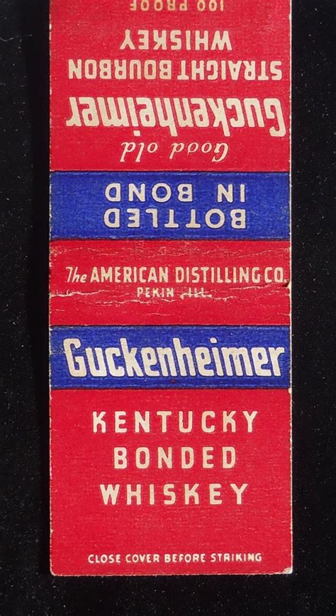 1940s Good Old Guckenheimer Bourbon Whiskey American Distilling Co Pekin Il Mb Ebay