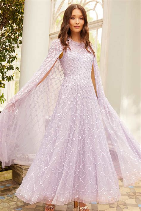 Heart Lattice Ankle Gown Purple Needle And Thread